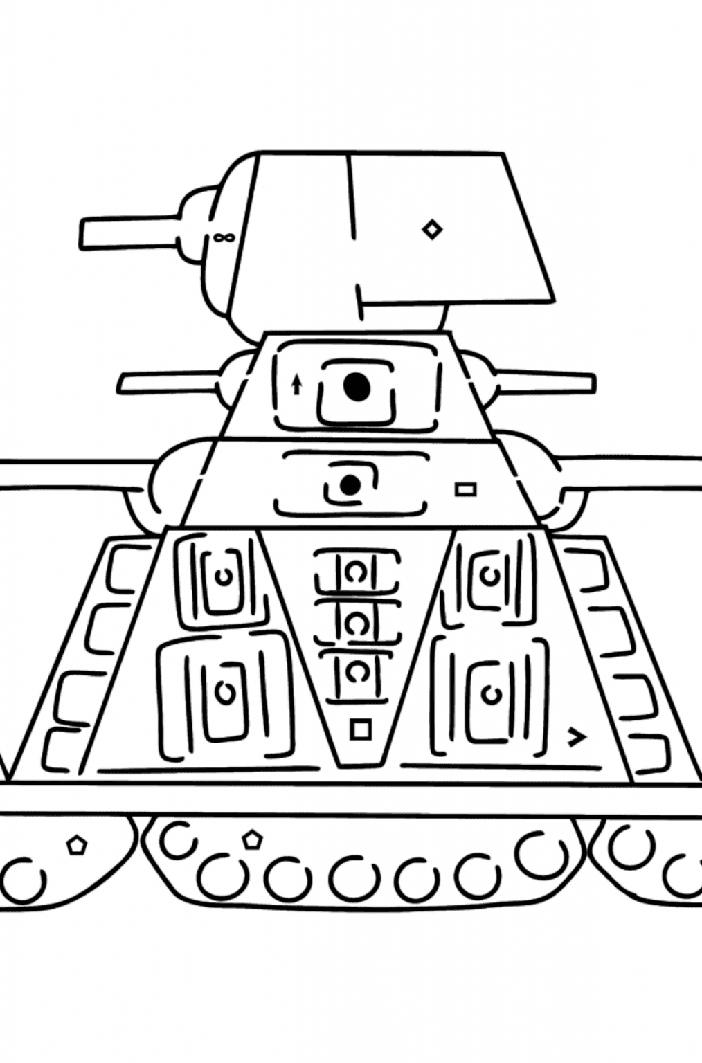 Kleurplaat tank KV-44 - Online en uitprinten is gratis!