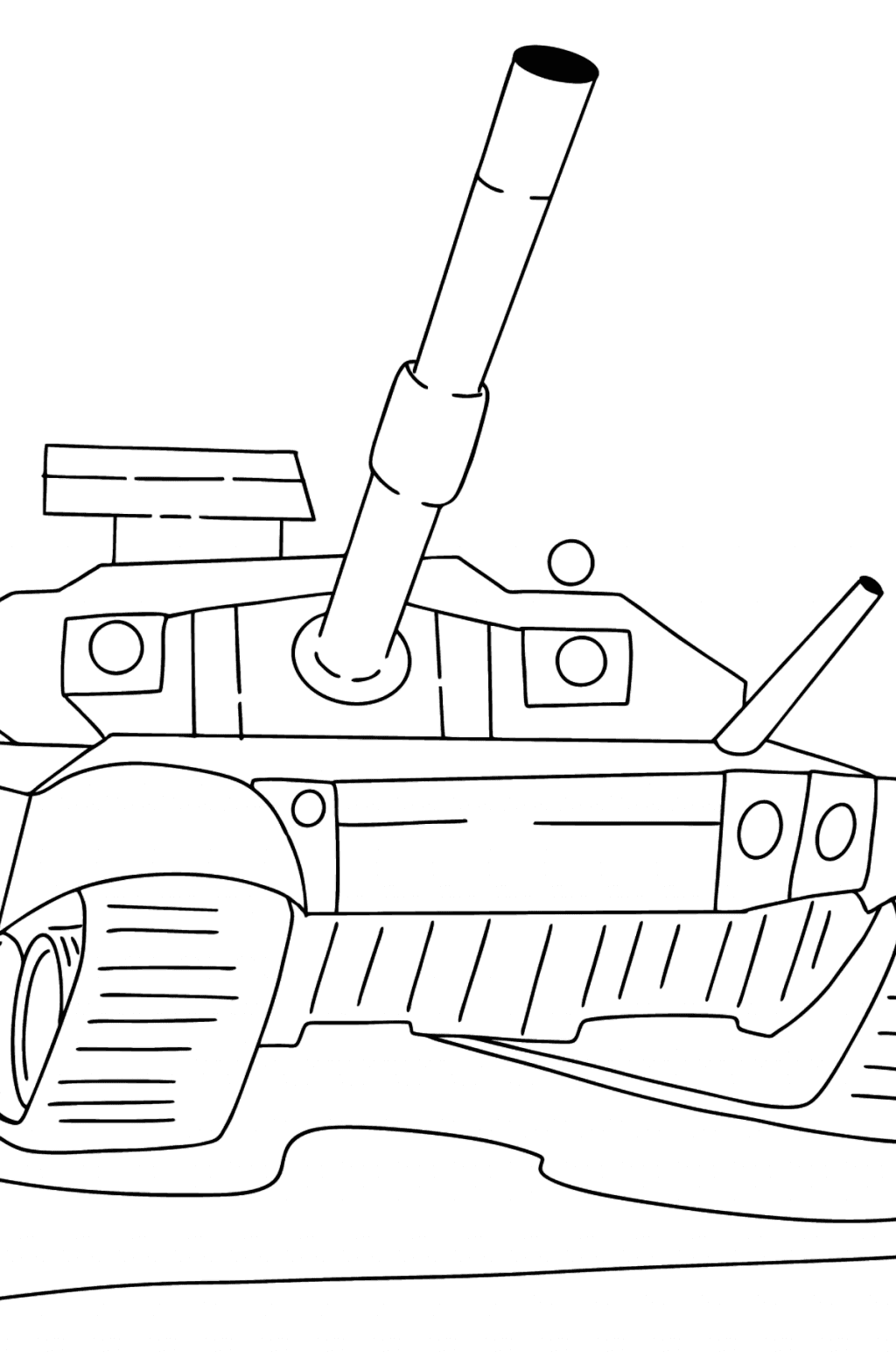 Mewarnai gambar tank - Unduh, cetak, online untuk anak-anak!