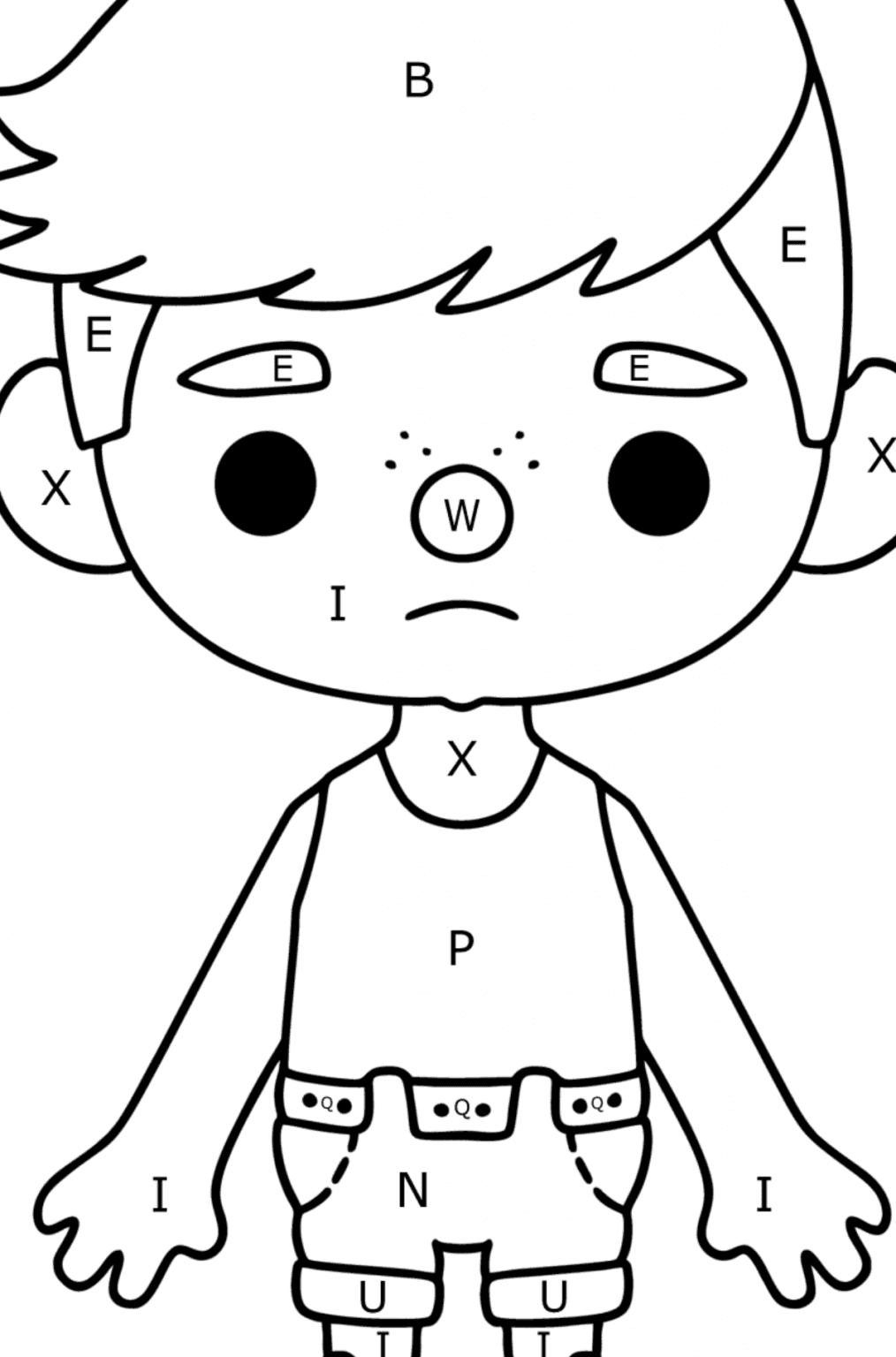 Desen de colorat Toca Boca băiat trist | Coloring-for-Kids.com