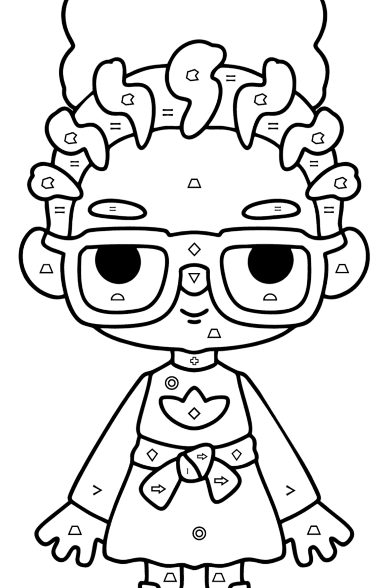 Desen de colorat Toca Boca fată frumoasă | Coloring-for-Kids.com