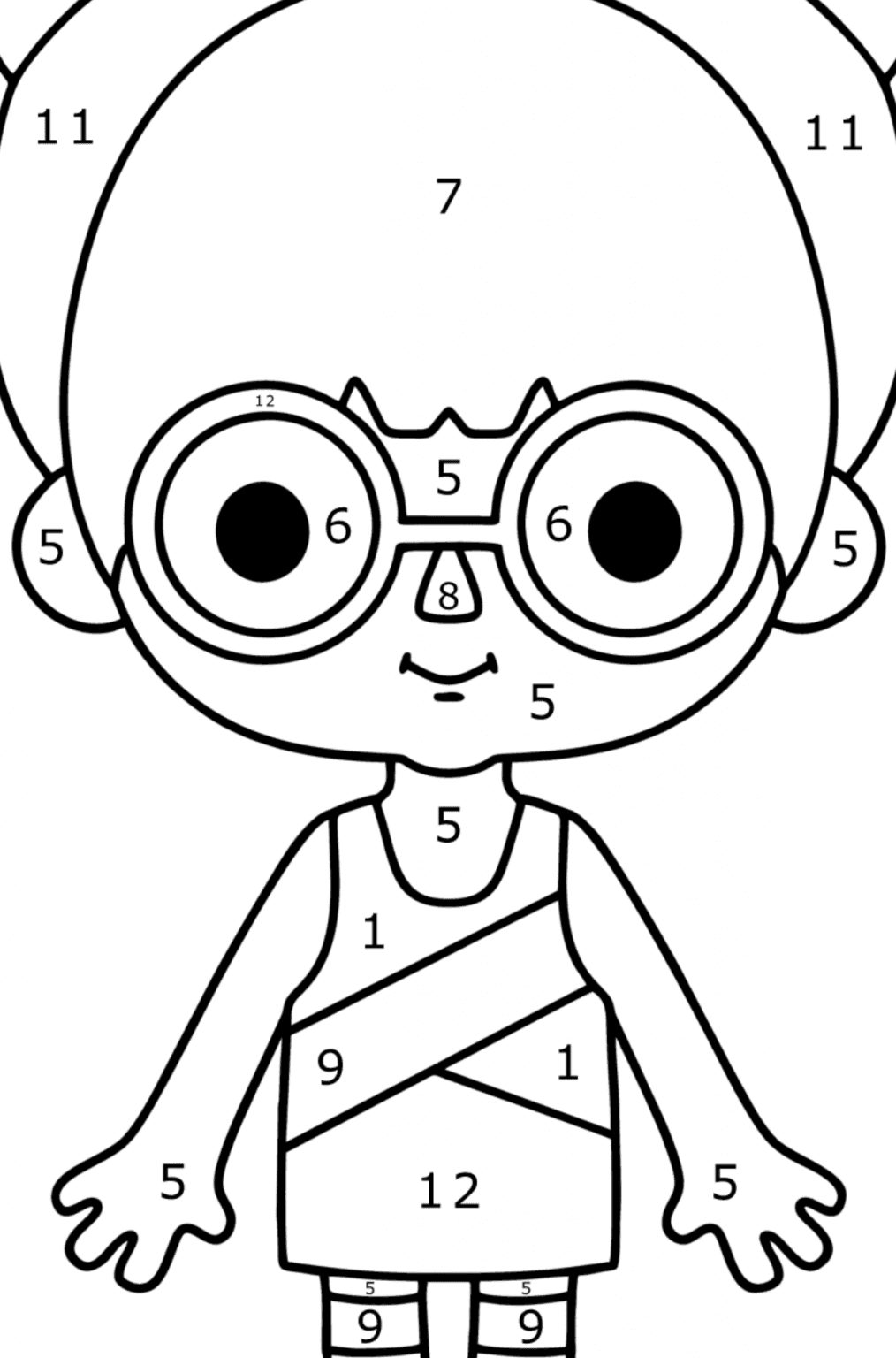 Målarbild Toca Boca Flicka gratis | Coloring-for-Kids.com