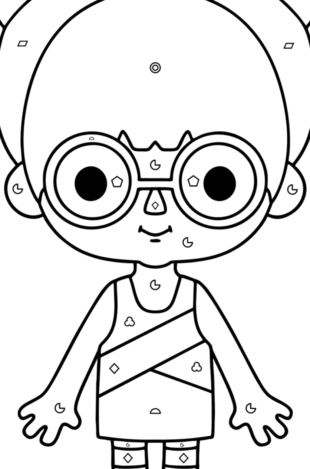 Desen de colorat Toca Boca Fată | Coloring-for-Kids.com