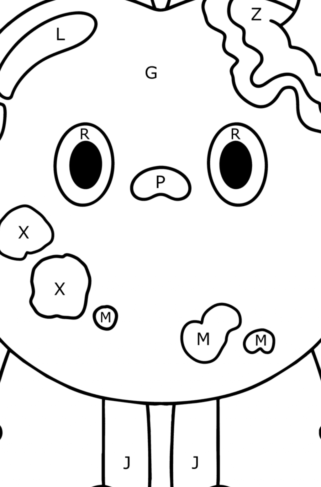 Desen de colorat Toca Life World Măr | Coloring-for-Kids.com