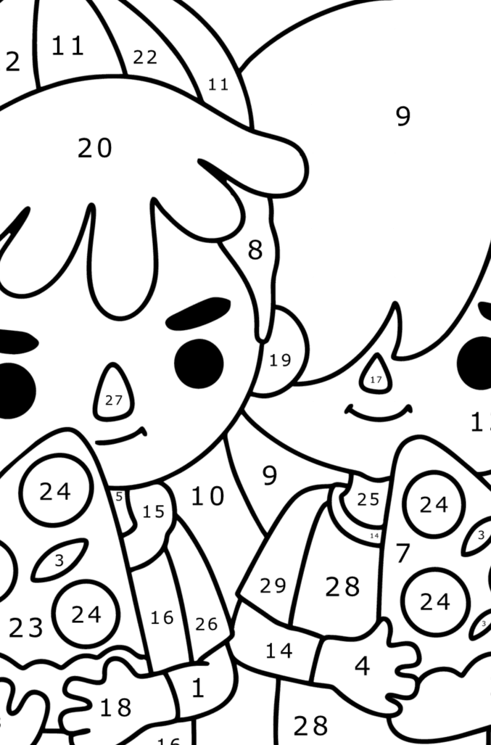 Toca Boca Pizzeria Afdrukken Kleurplaat | Coloring-for-Kids.com