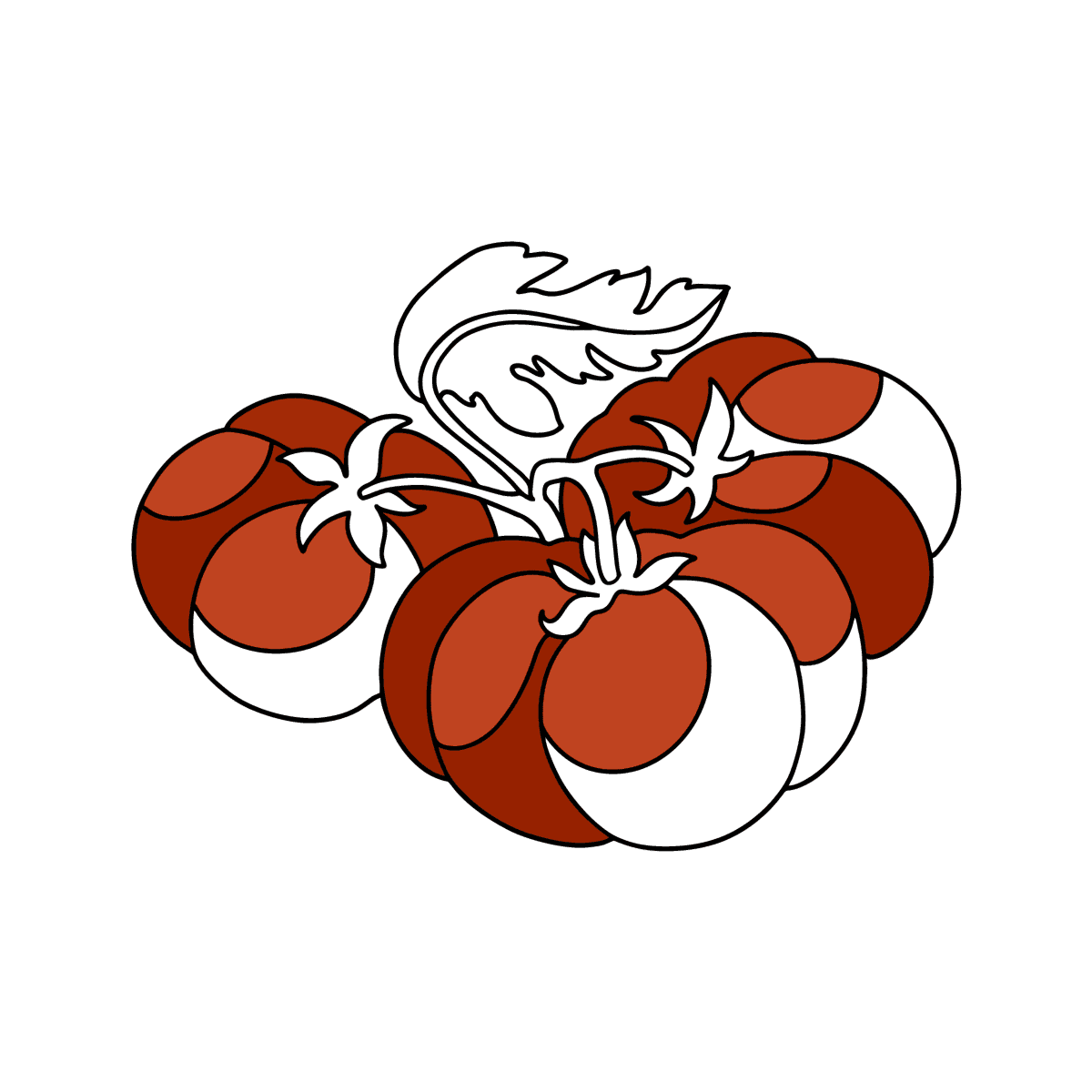 Domates Boyama Sayfaları çocuklar için | Coloring-for-Kids.com