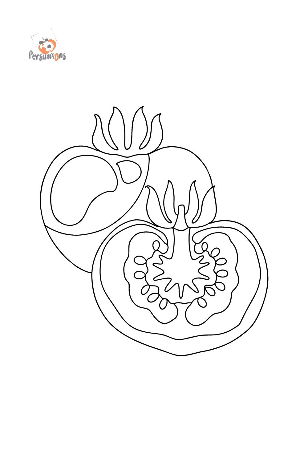 Boyama sayfası Olgun domates | Coloring-for-Kids.com