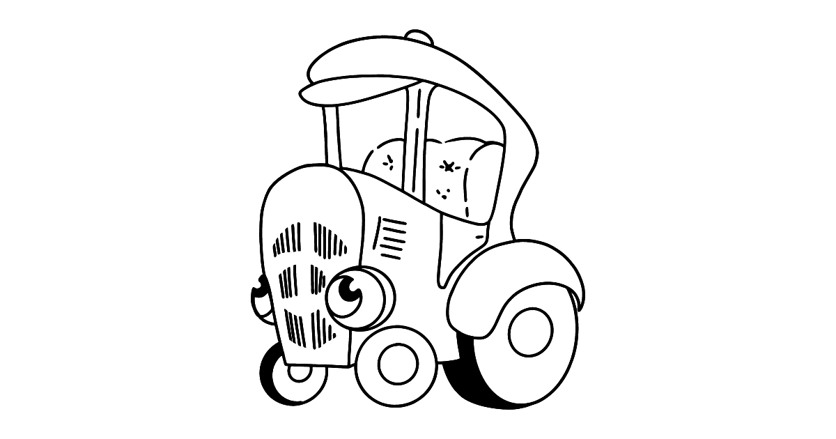 Blue Tractor coloring page ♥ Online or Printable for Free!