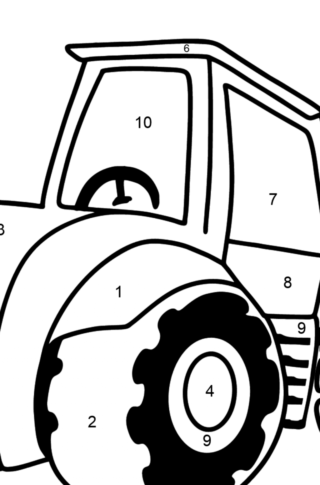 Tegning til fargelegging traktor - Online og skrive ut!