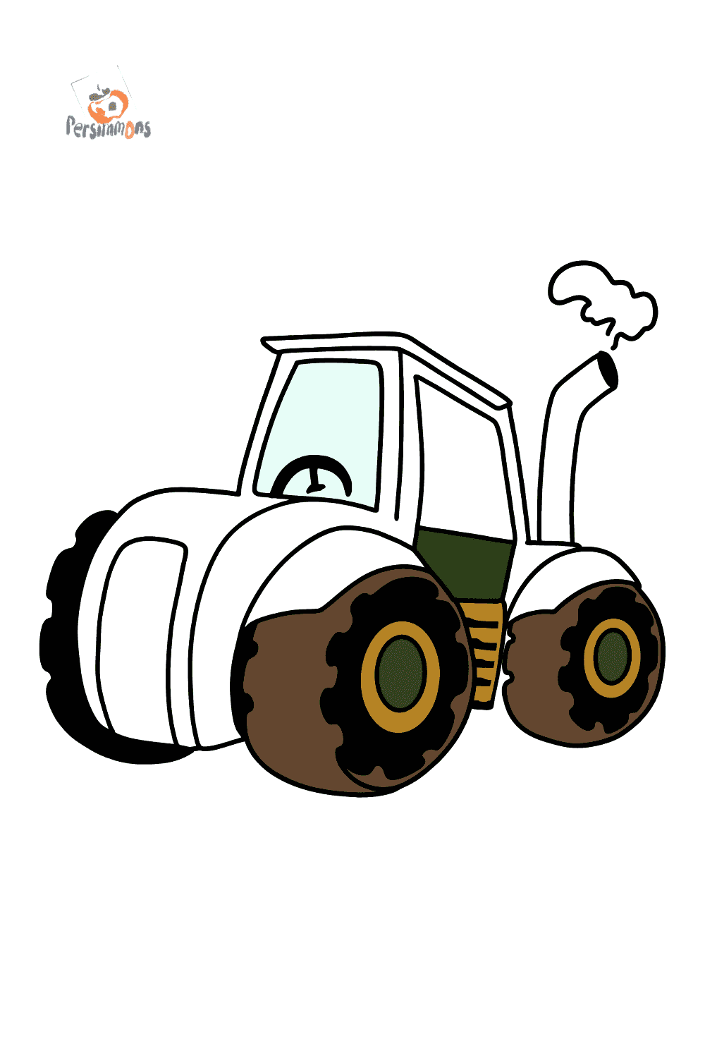 Tegning til fargelegging traktor - Online og skrive ut!