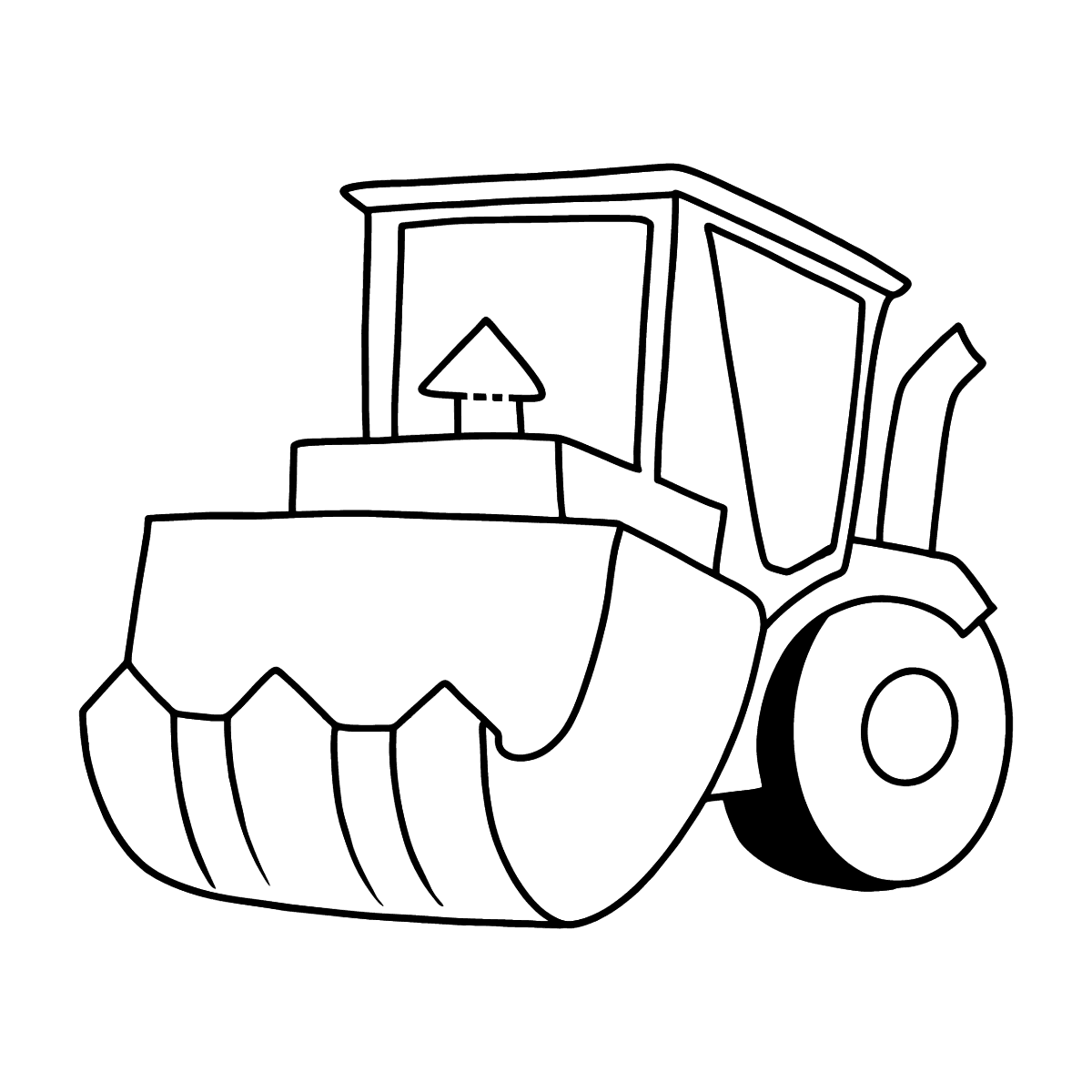 Tegning til farvning traktor med taske ♥ Online og Print gratis!