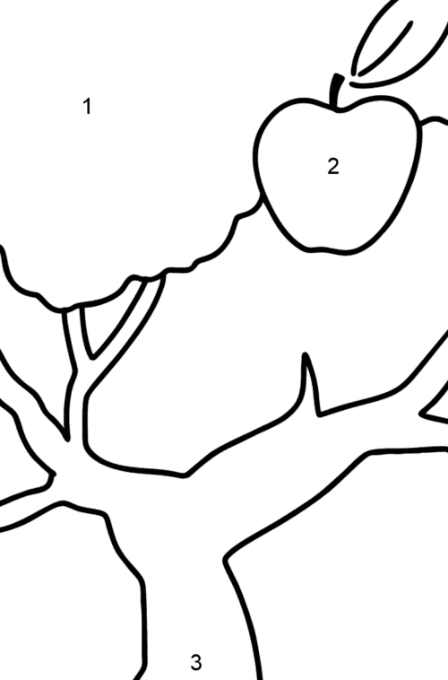 Apple Tree coloring page - simple ♥ Online and Print for Free!