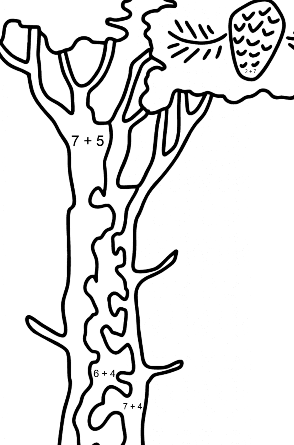 Dibujo de árbol de cedro para colorear Imprime y Colorea en Línea