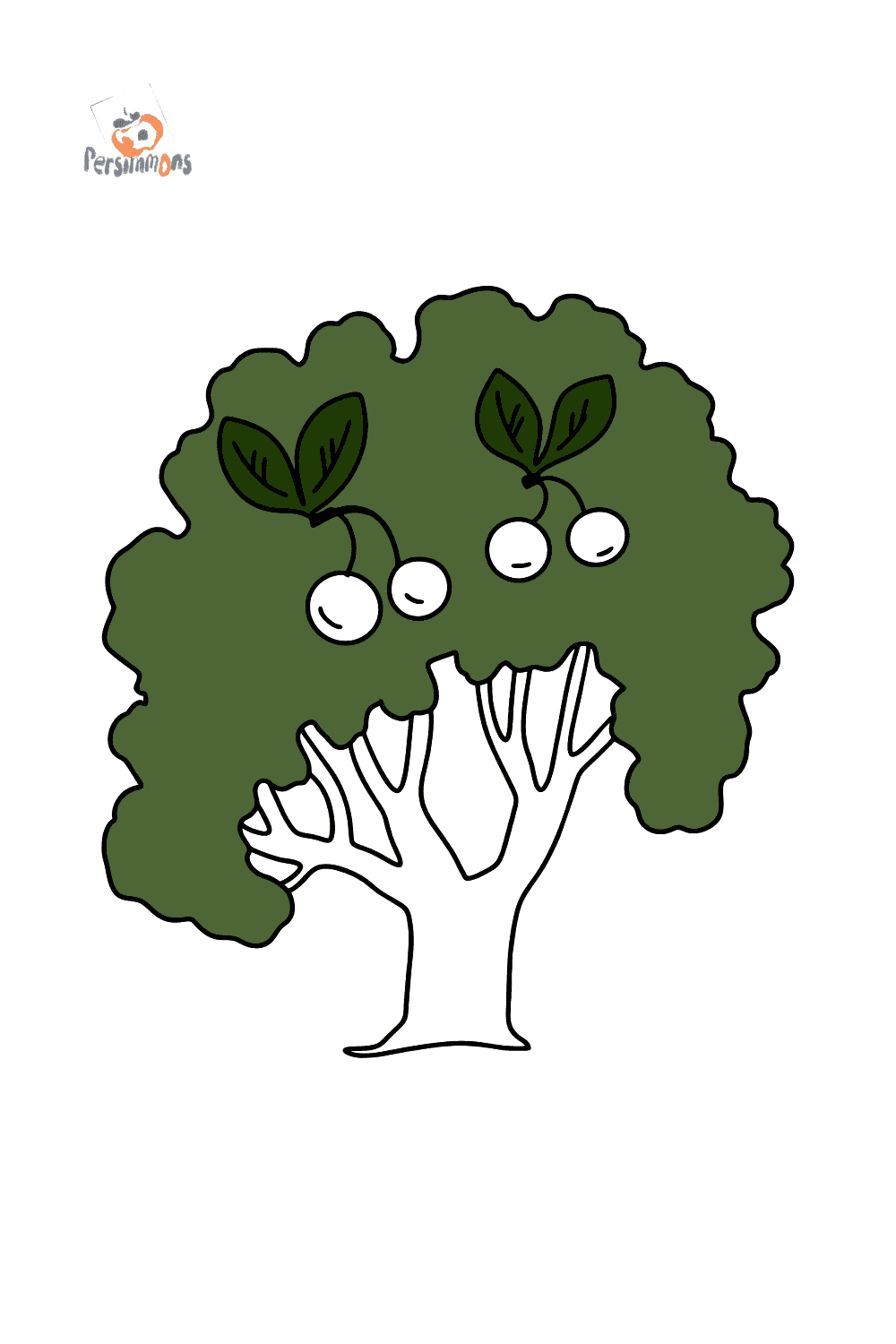 Omalovánka krásná třešeň - Online nebo Vytisknout Zdarma pro děti!