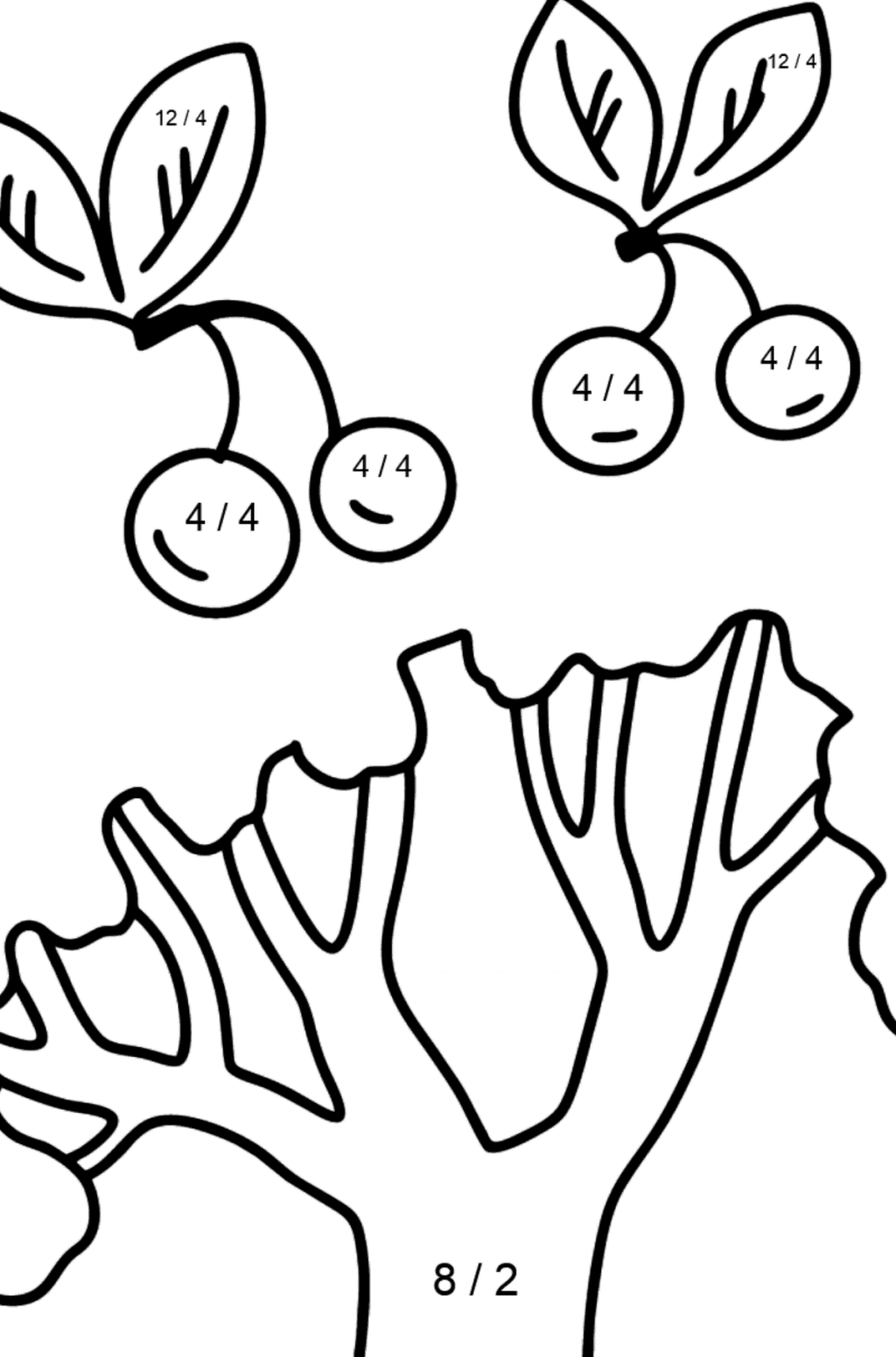 Cherry Tree coloring page ♥ Online and Print for Free!