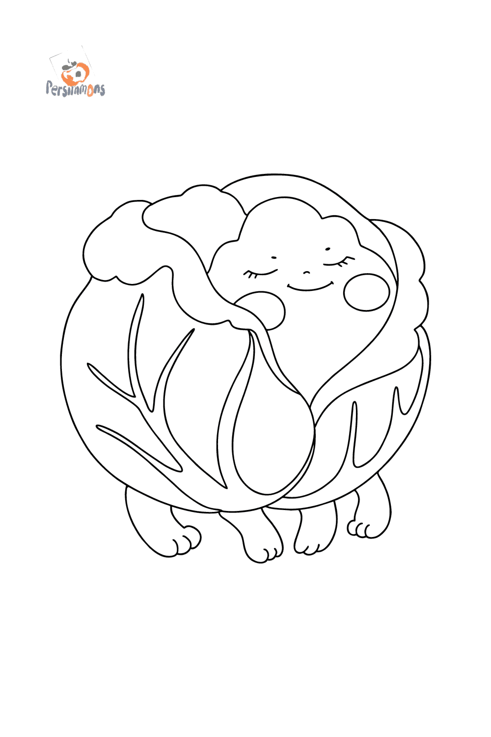 Cabbage with eyes сoloring page ♥ Online and Printable for Free!