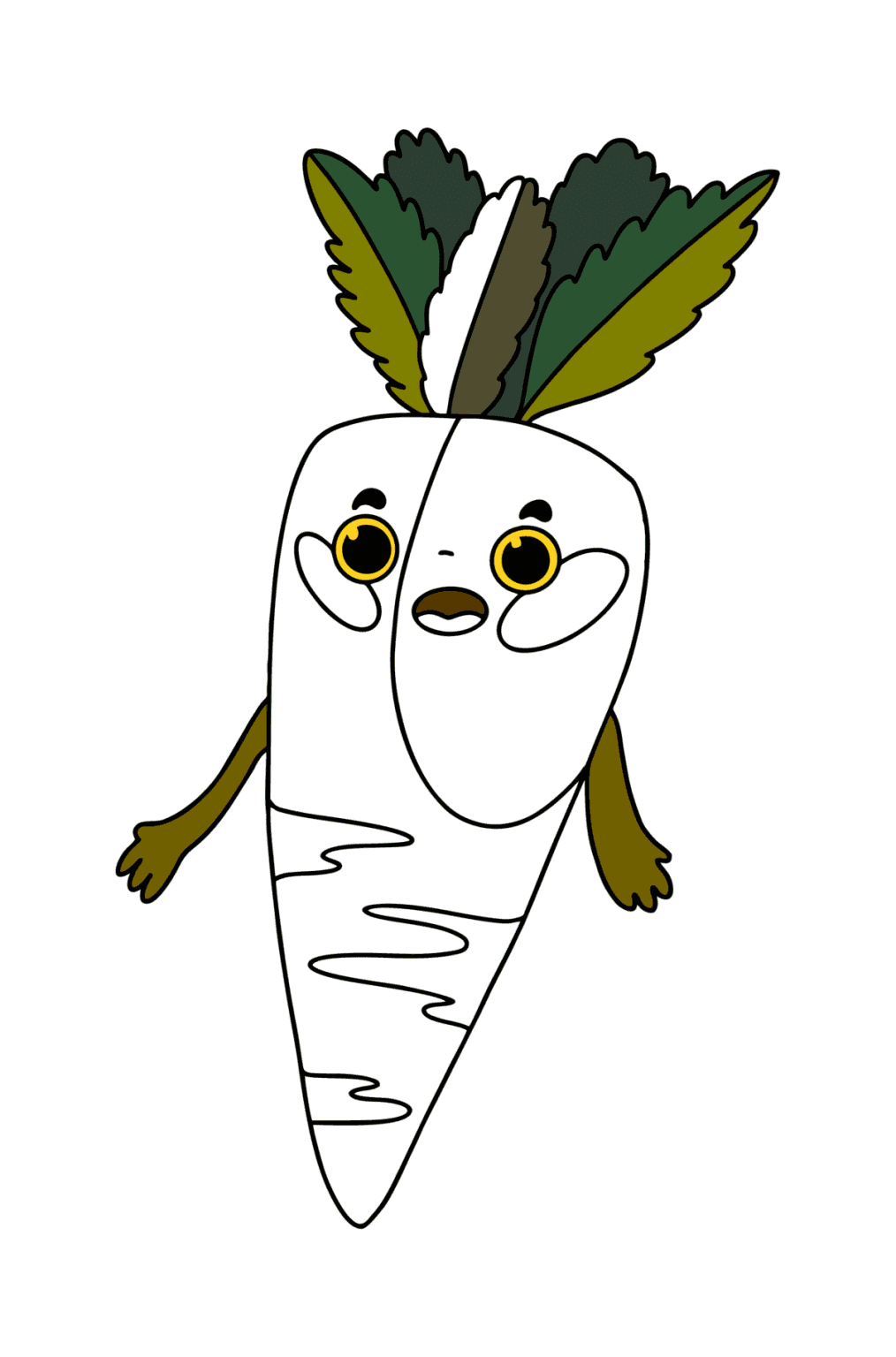 Mewarnai gambar Sayuran (bawang bombay, lobak, lobak, wortel) Online!