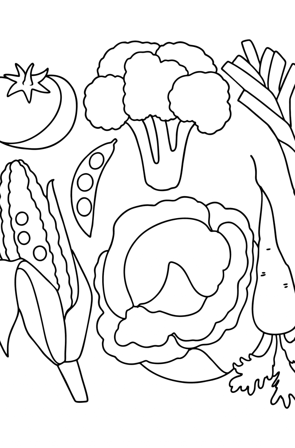 Dibujos de Vegetales para colorear ♥ Imprime y Colorea en Línea