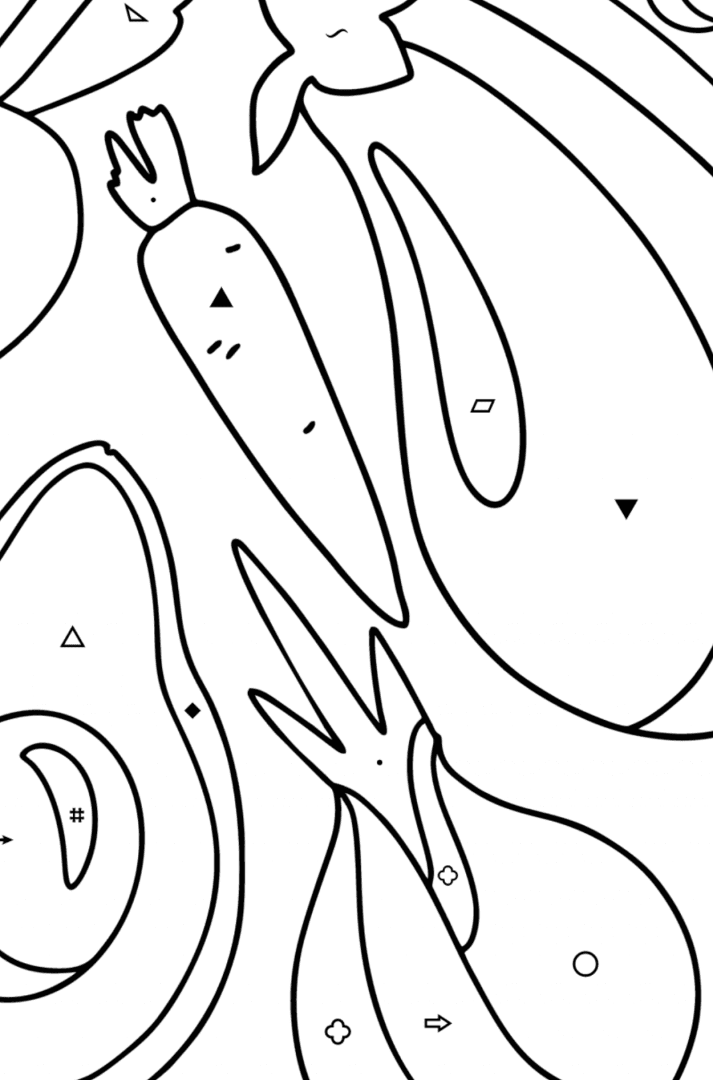 Mewarnai gambar Set sayuran - Online dan Cetak Gratis!