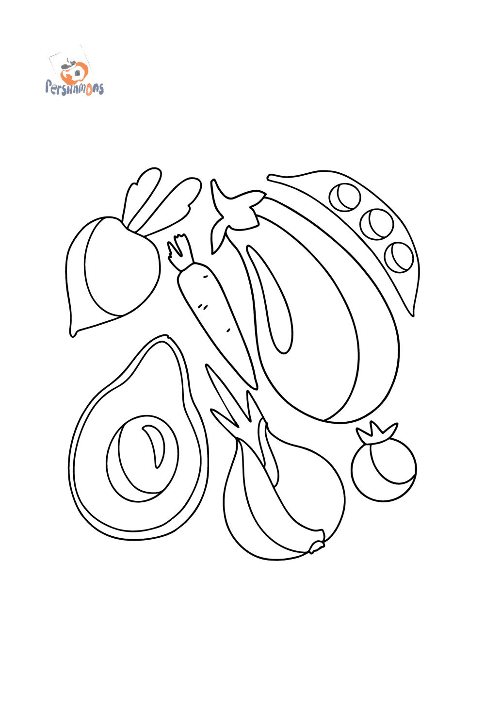 Mewarnai gambar Set sayuran - Online dan Cetak Gratis!