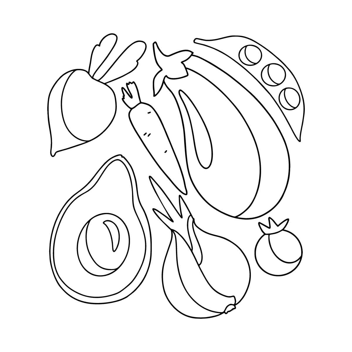 Frutas Y Vegetales Para Colorear