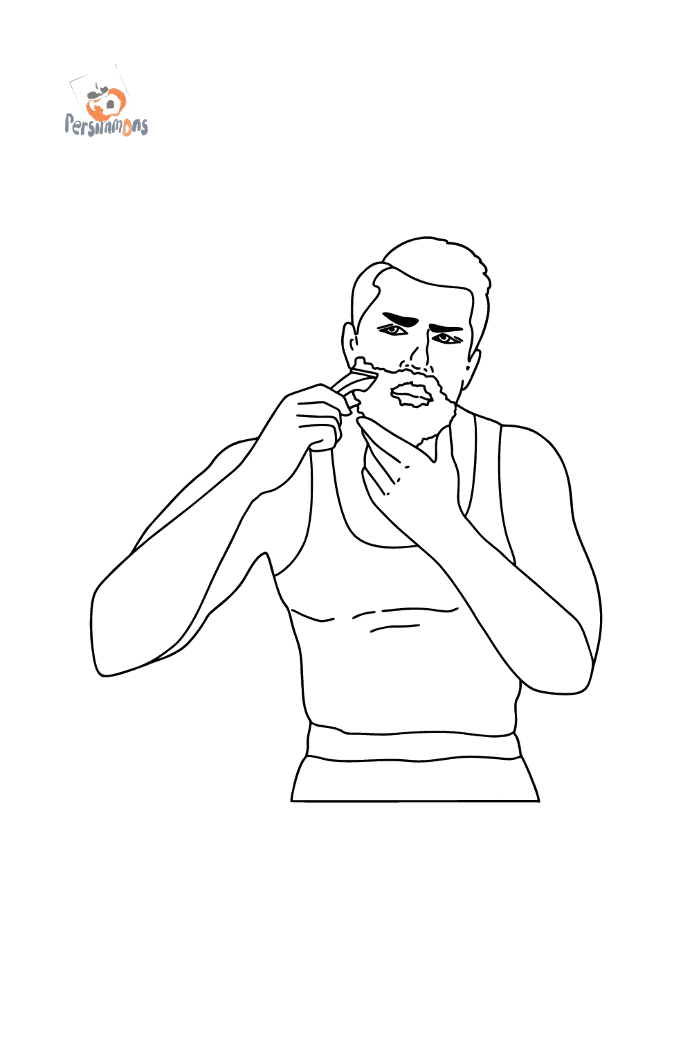 Man shaves сoloring page ♥ Online and Print for Free!