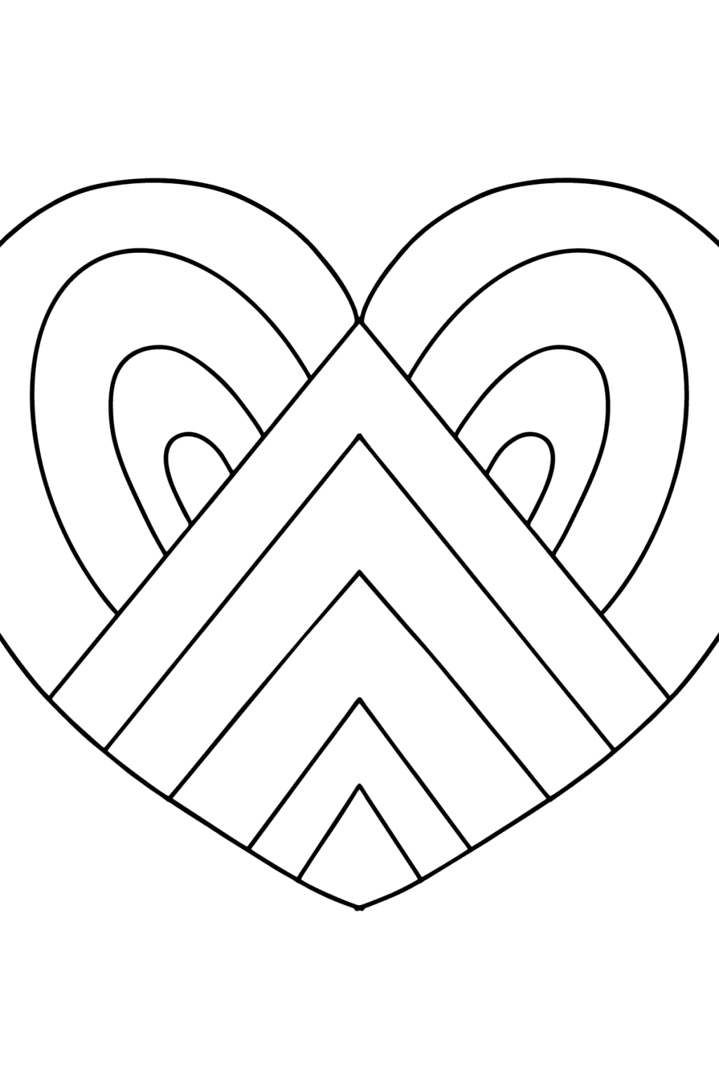 Zentangle heart coloring page ♥ Online and Print for Free!