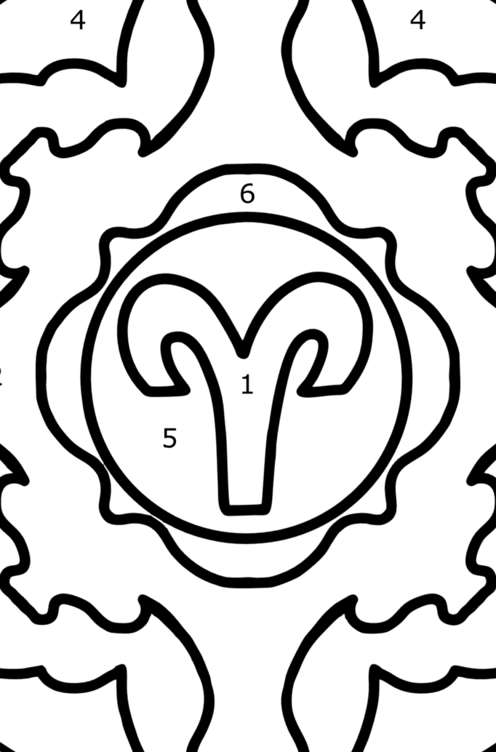 Coloring page - zodiac sign Aries ♥ Online and Print for Free!