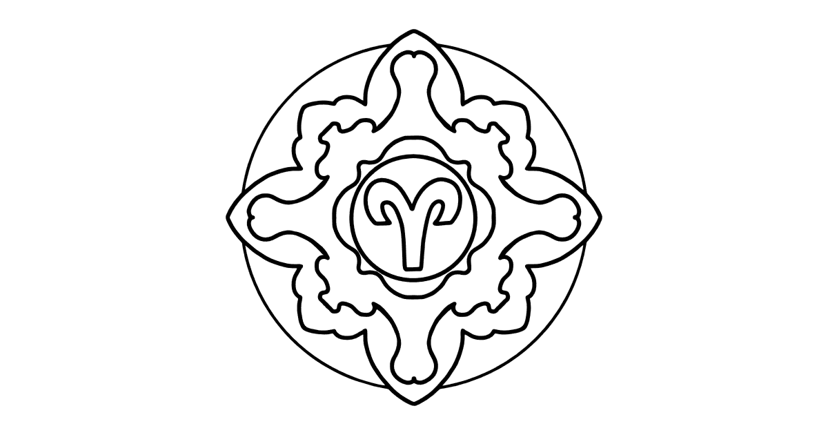 Coloring page - zodiac sign Aries ♥ Online and Print for Free!