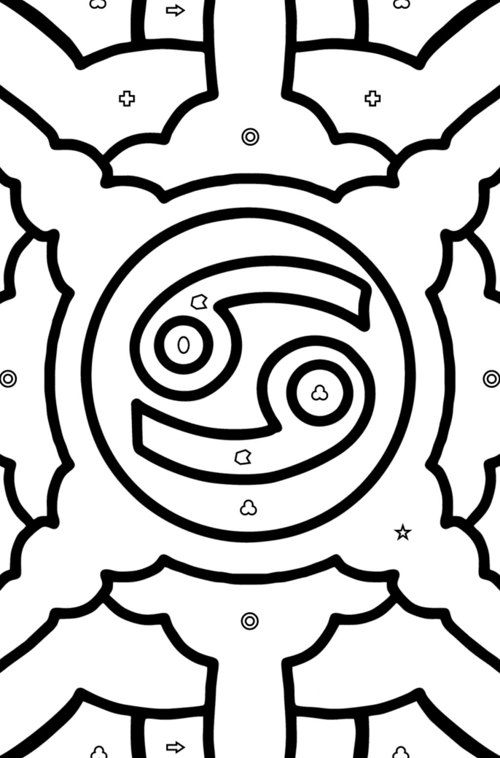 Coloring page - zodiac sign Cancer ♥ Online and Print for Free!