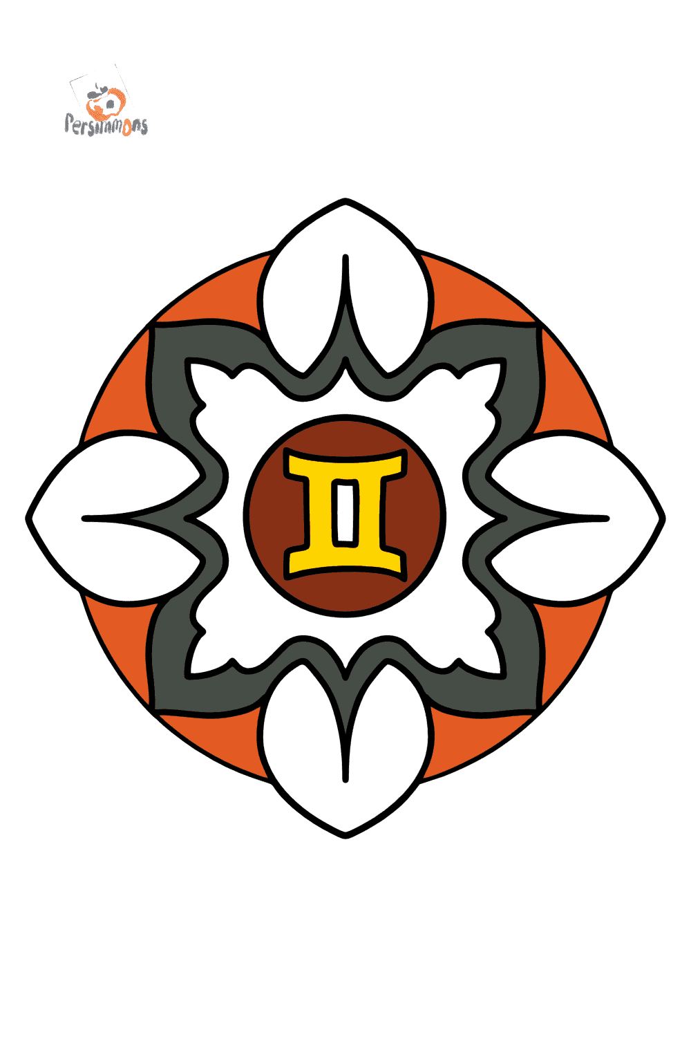 Coloring page - zodiac sign Gemini ♥ Online and Print for Free!