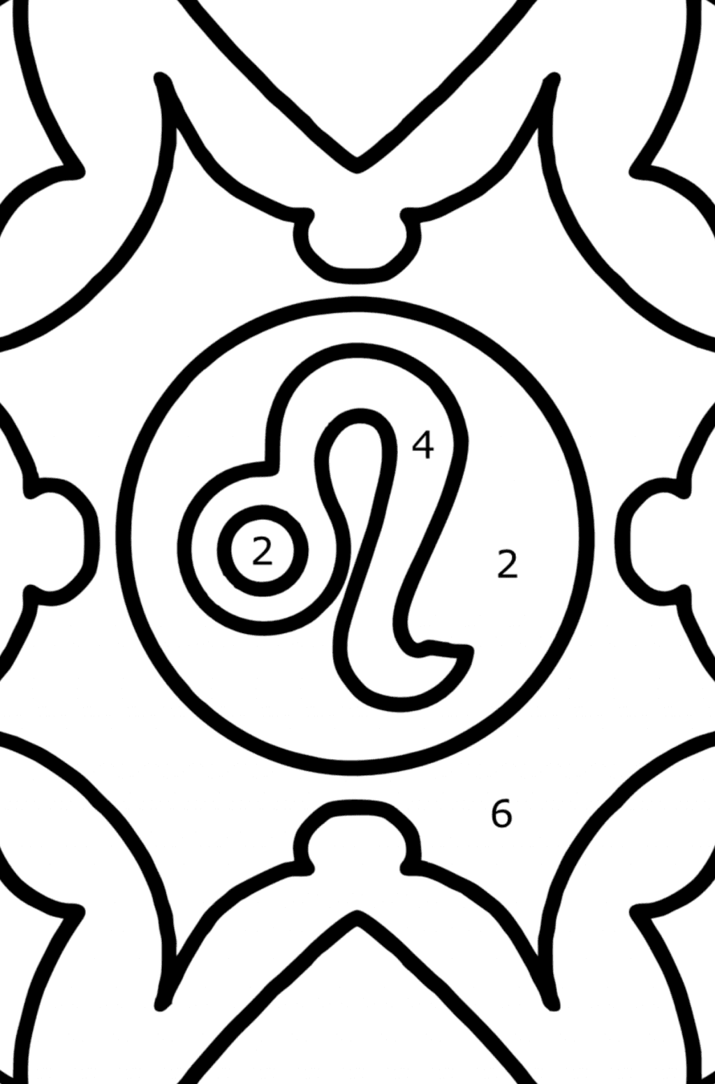 Coloring page - zodiac sign Leo ♥ Online and Print for Free!