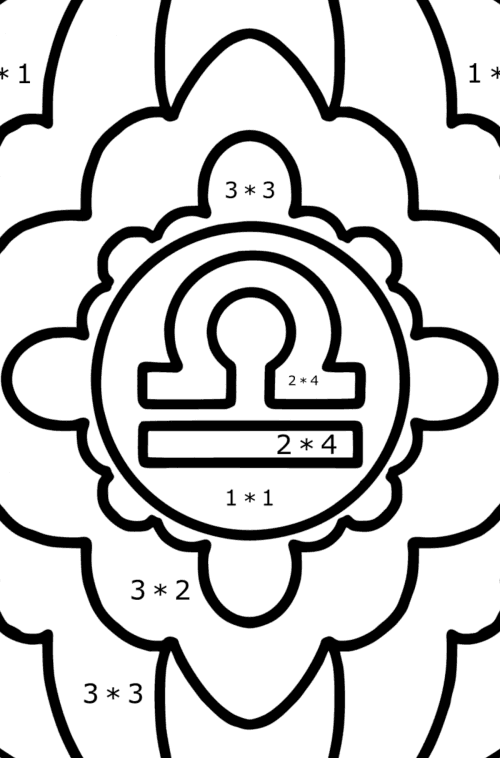 Coloriage - signe du zodiaque Balance ♥ En ligne ou imprimer