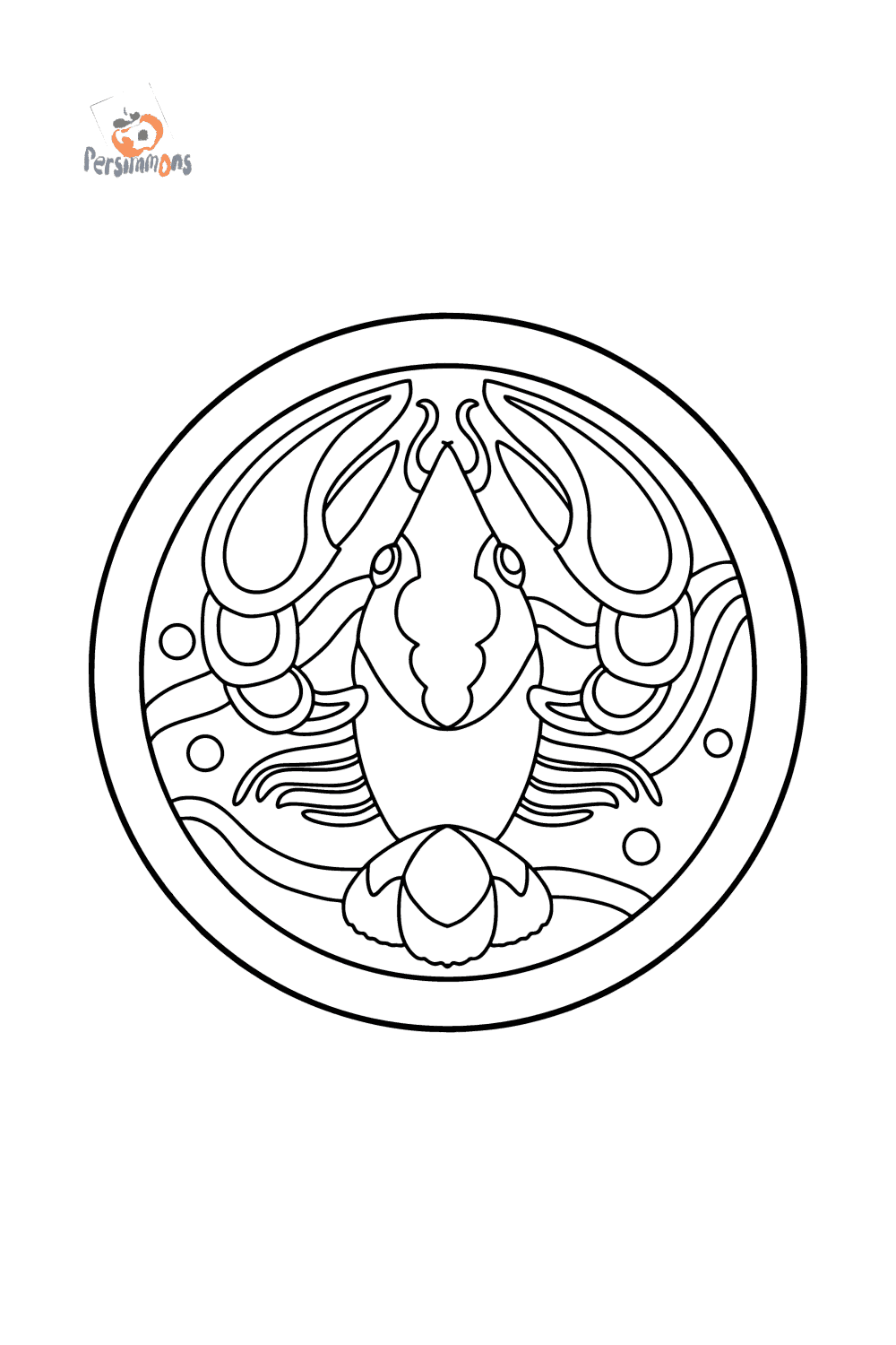 Desen de colorat zodia Rac pentru copii ♥ Online și Imprimați!