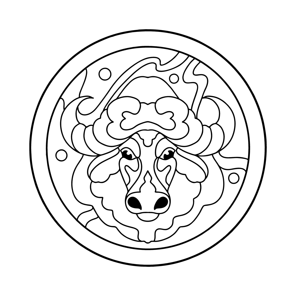 Coloring page for kids - zodiac sign Taurus ♥ Online and Print!